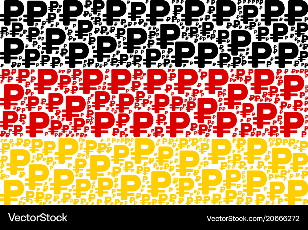 Germany flag pattern of rouble icons Royalty Free Vector