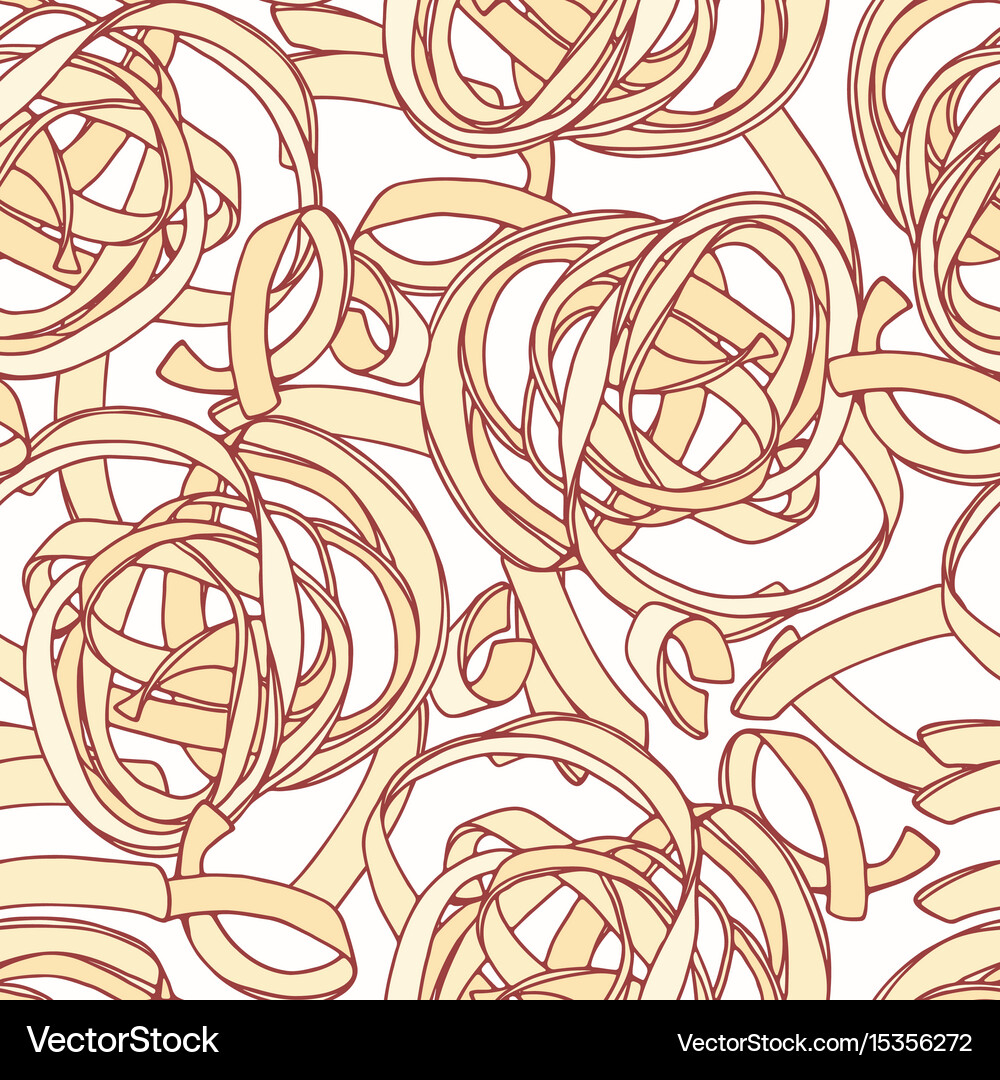 Hand drawn pasta fettuccine seamless pattern Vector Image