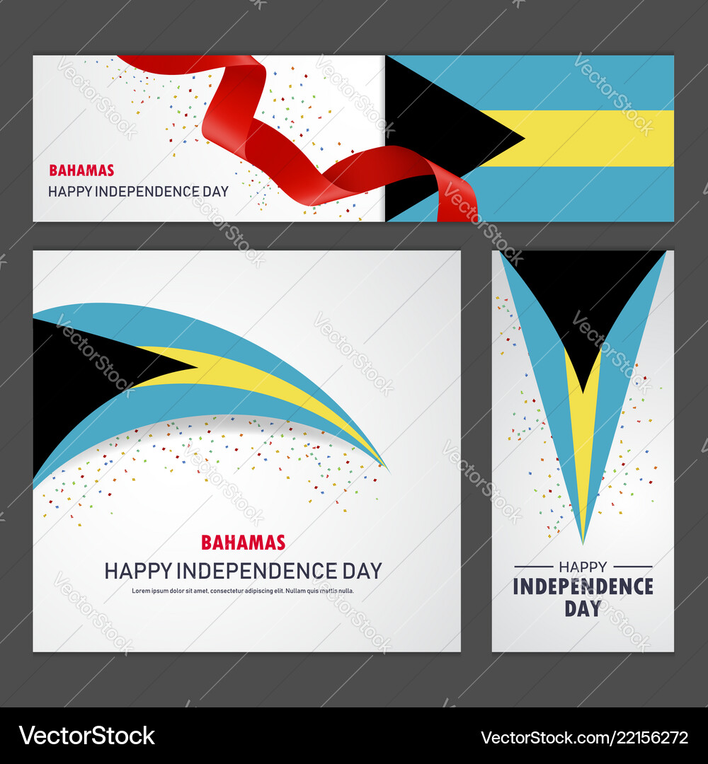 Happy bahamas independence day banner Royalty Free Vector