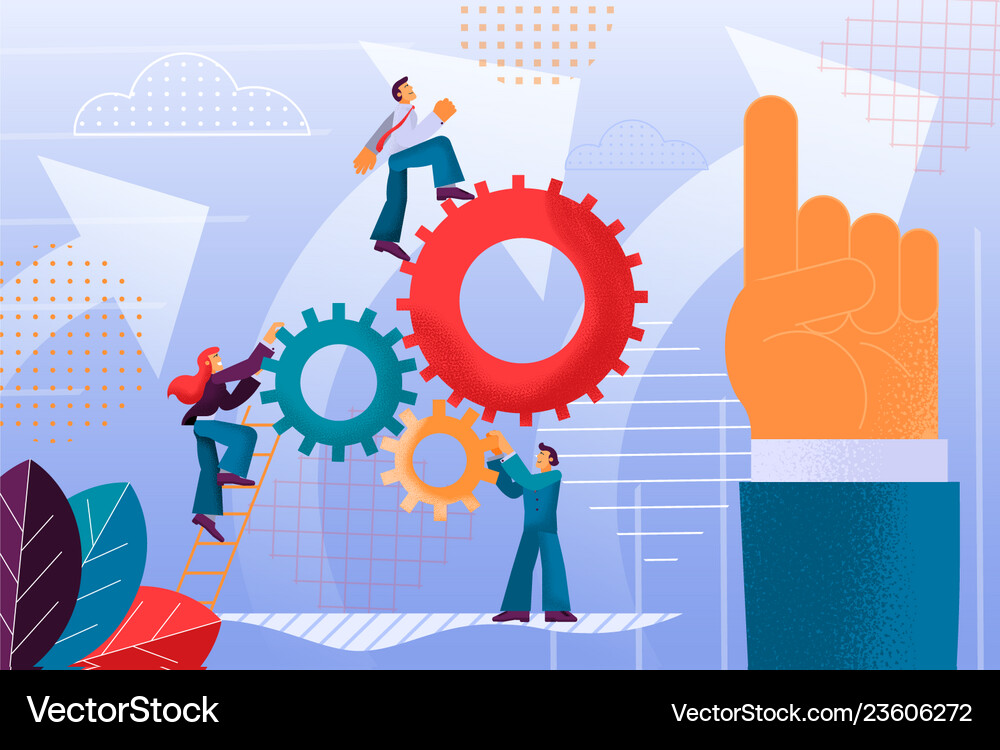 Joint work man and woman on project Royalty Free Vector