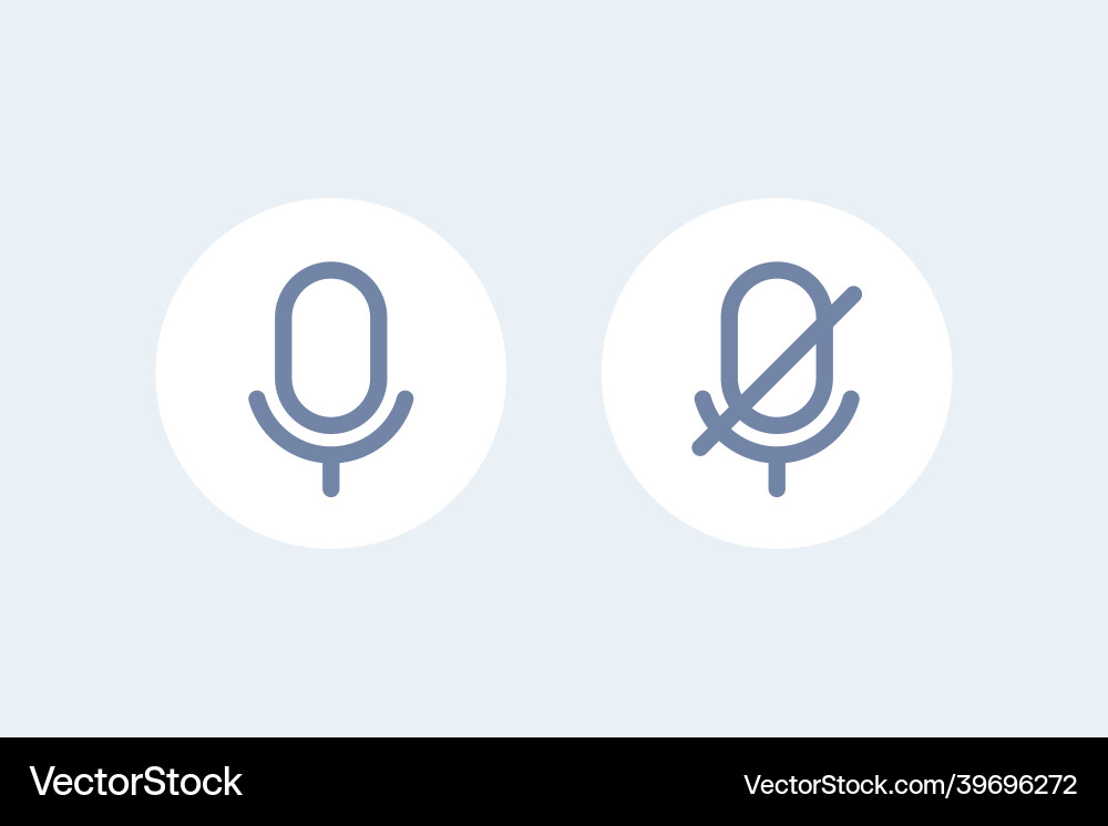 Microphone off and on line icons Royalty Free Vector Image