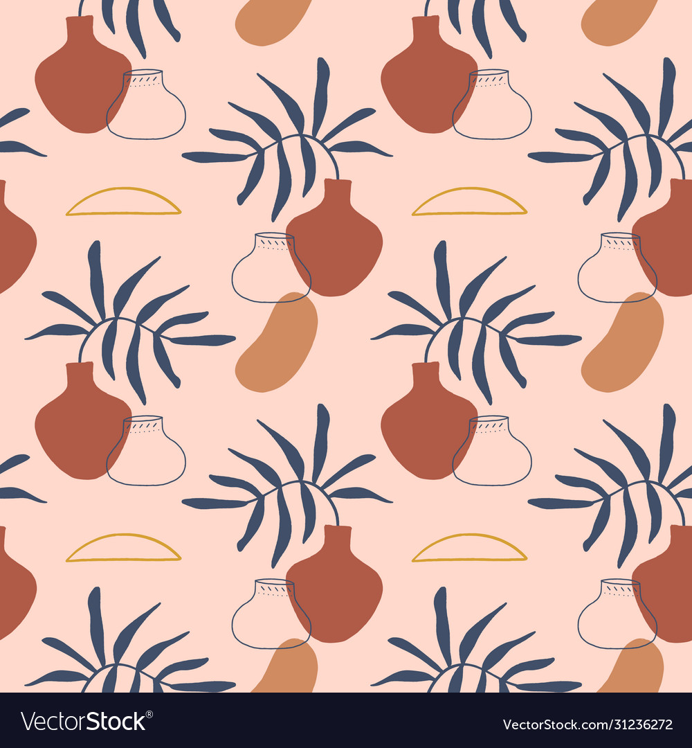 Modern Terracotta Abstract Seamless Pattern Vector Image