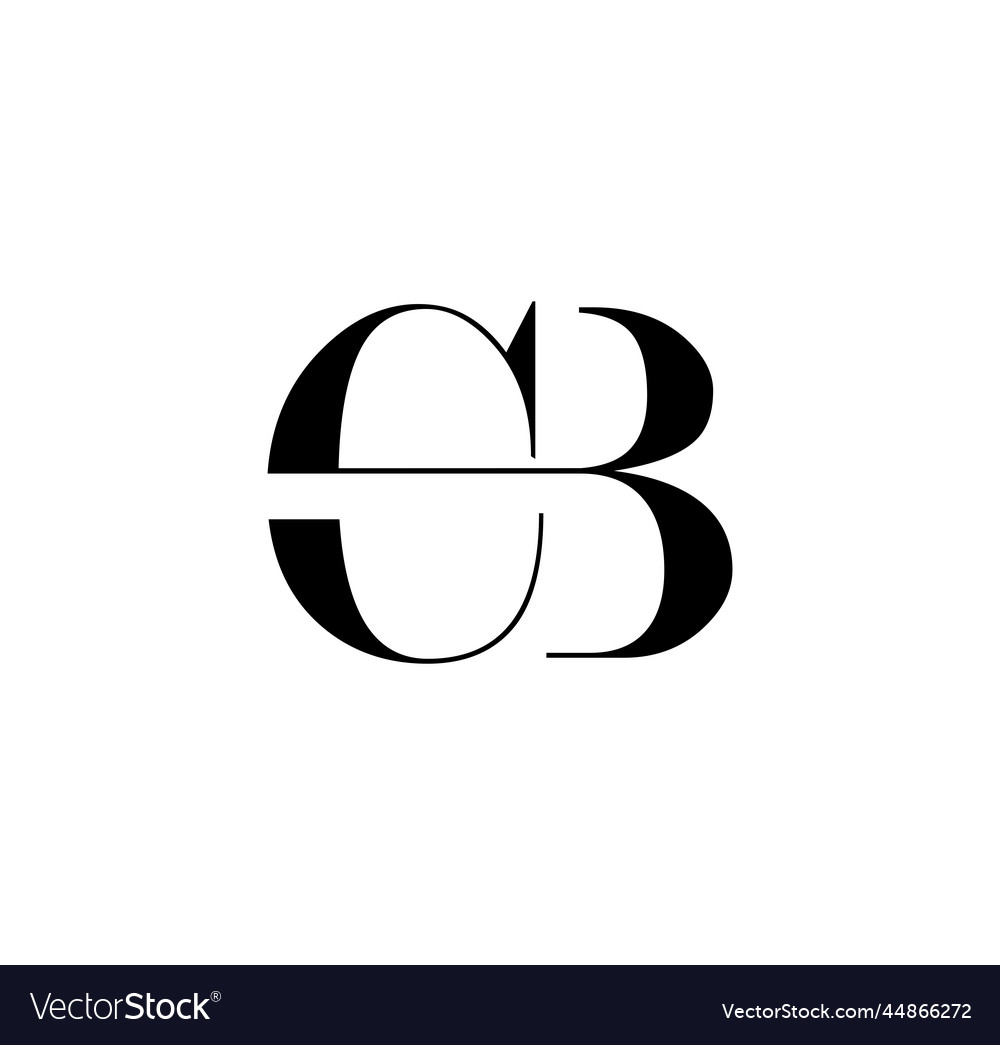 Monogram logo initial letters cb Royalty Free Vector Image
