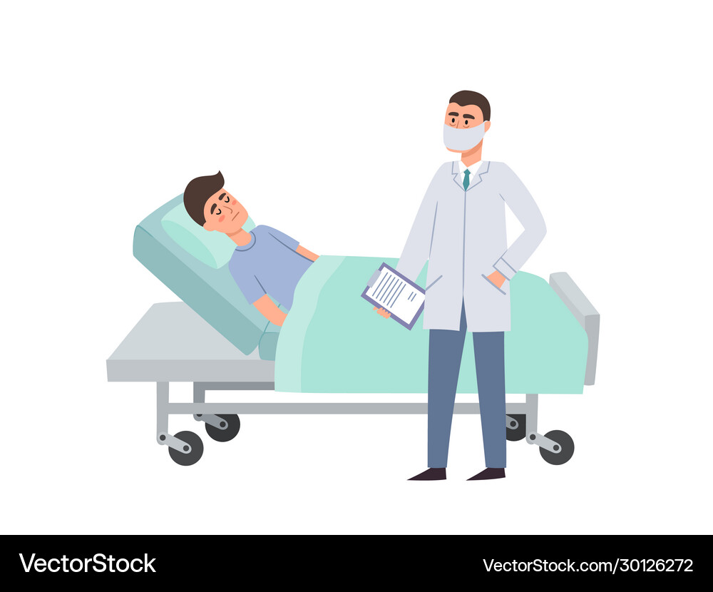 Patient and doctor in Royalty Free Vector Image