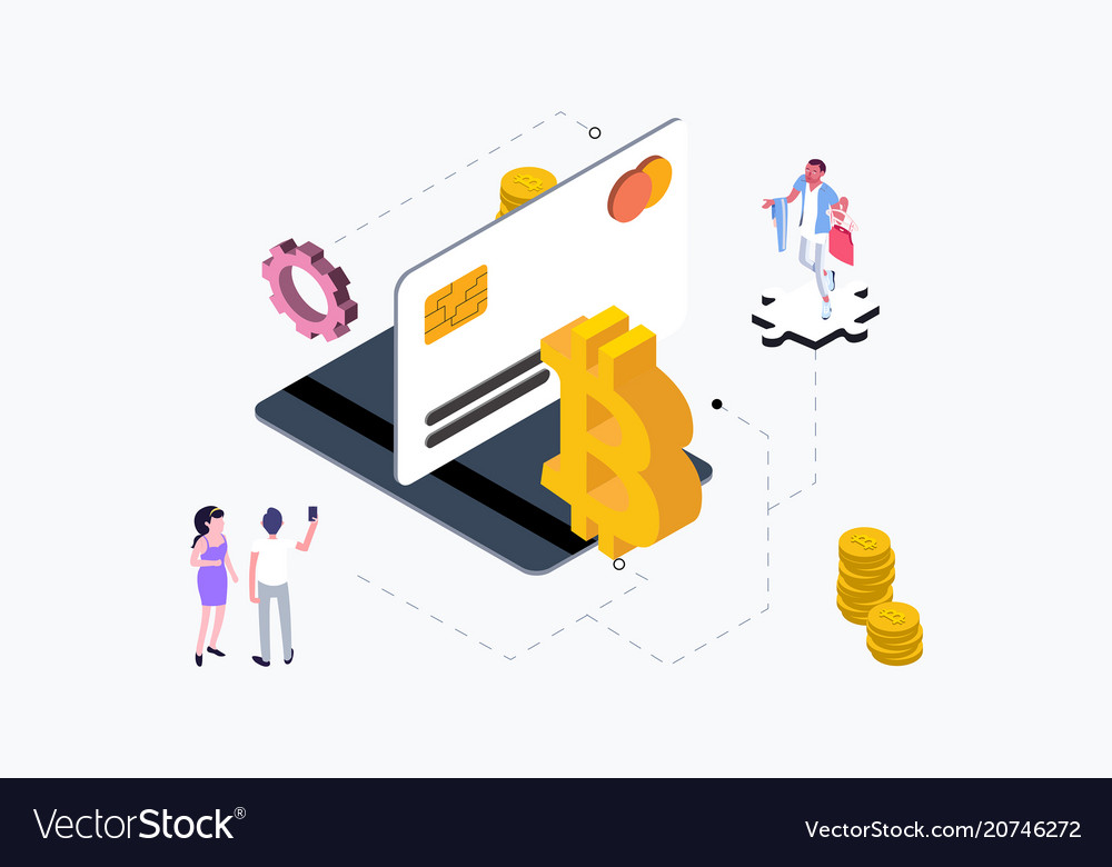 Payment methods isometric Royalty Free Vector Image