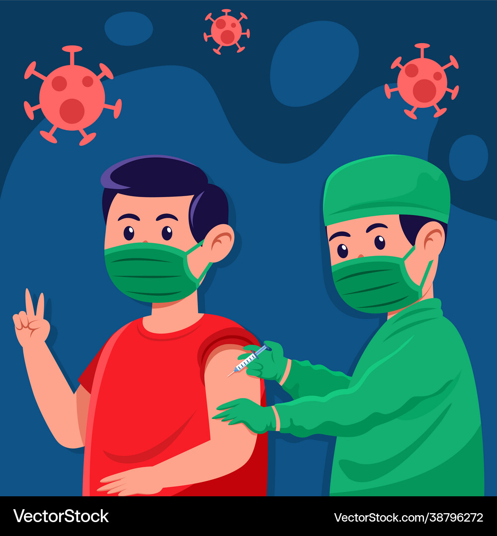 People get vaccine shot Royalty Free Vector Image