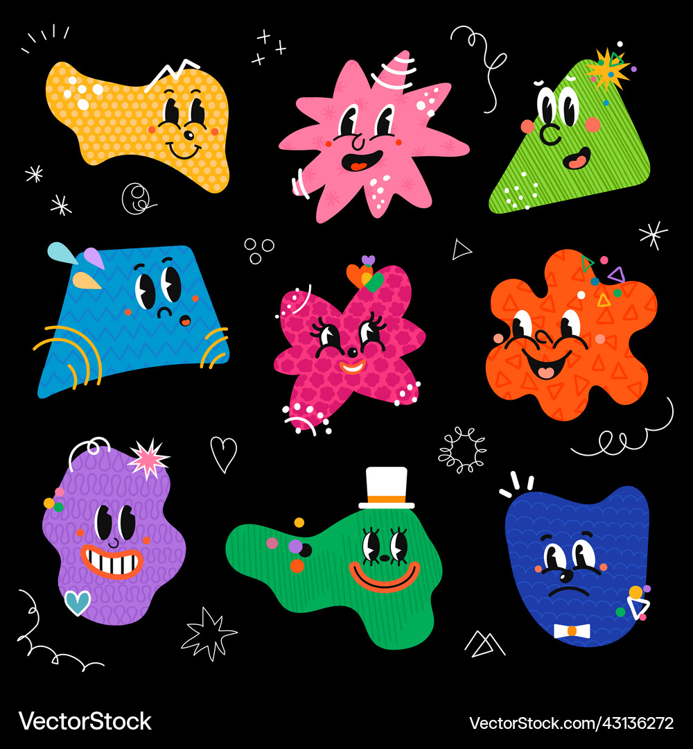 Playful Cartoon Shapes Royalty Free Vector Image