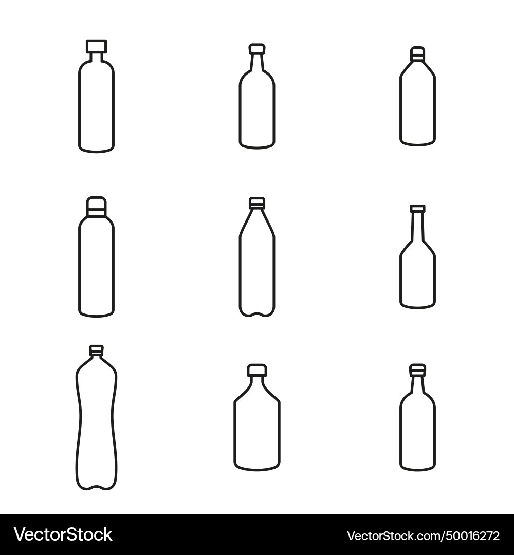 Set of icons bottles Royalty Free Vector Image