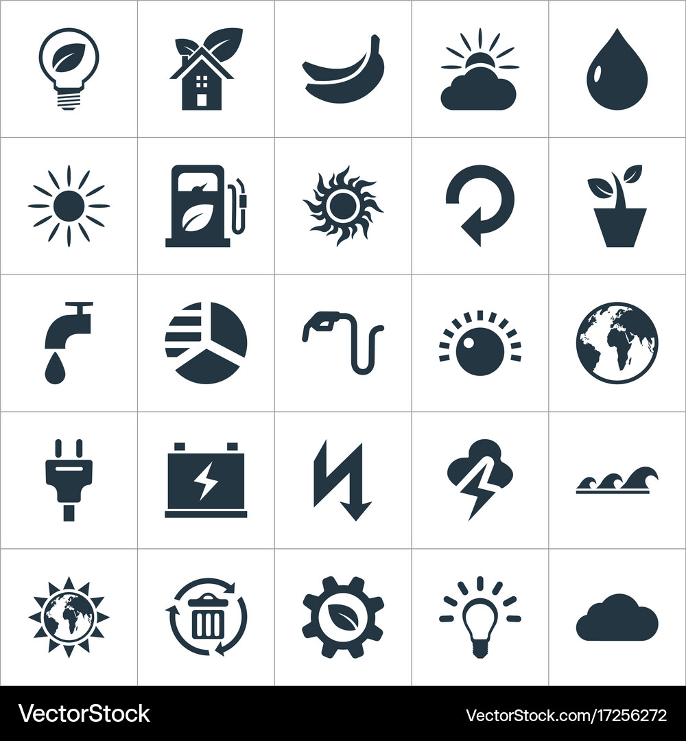 Set of simple power icons Royalty Free Vector Image