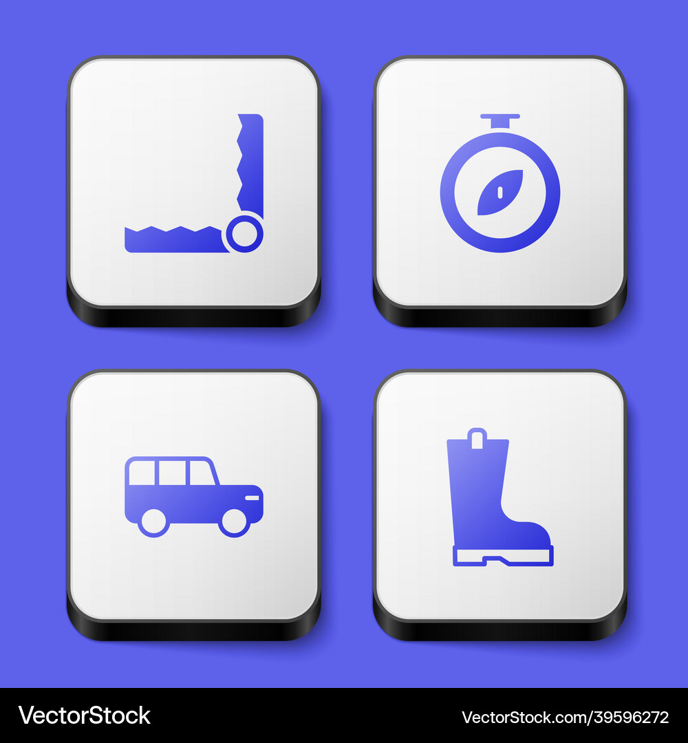 Set trap hunting compass safari car Royalty Free Vector