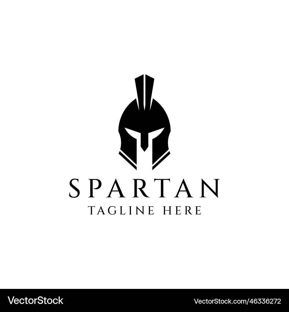 Strong and brave spartan logo design Royalty Free Vector