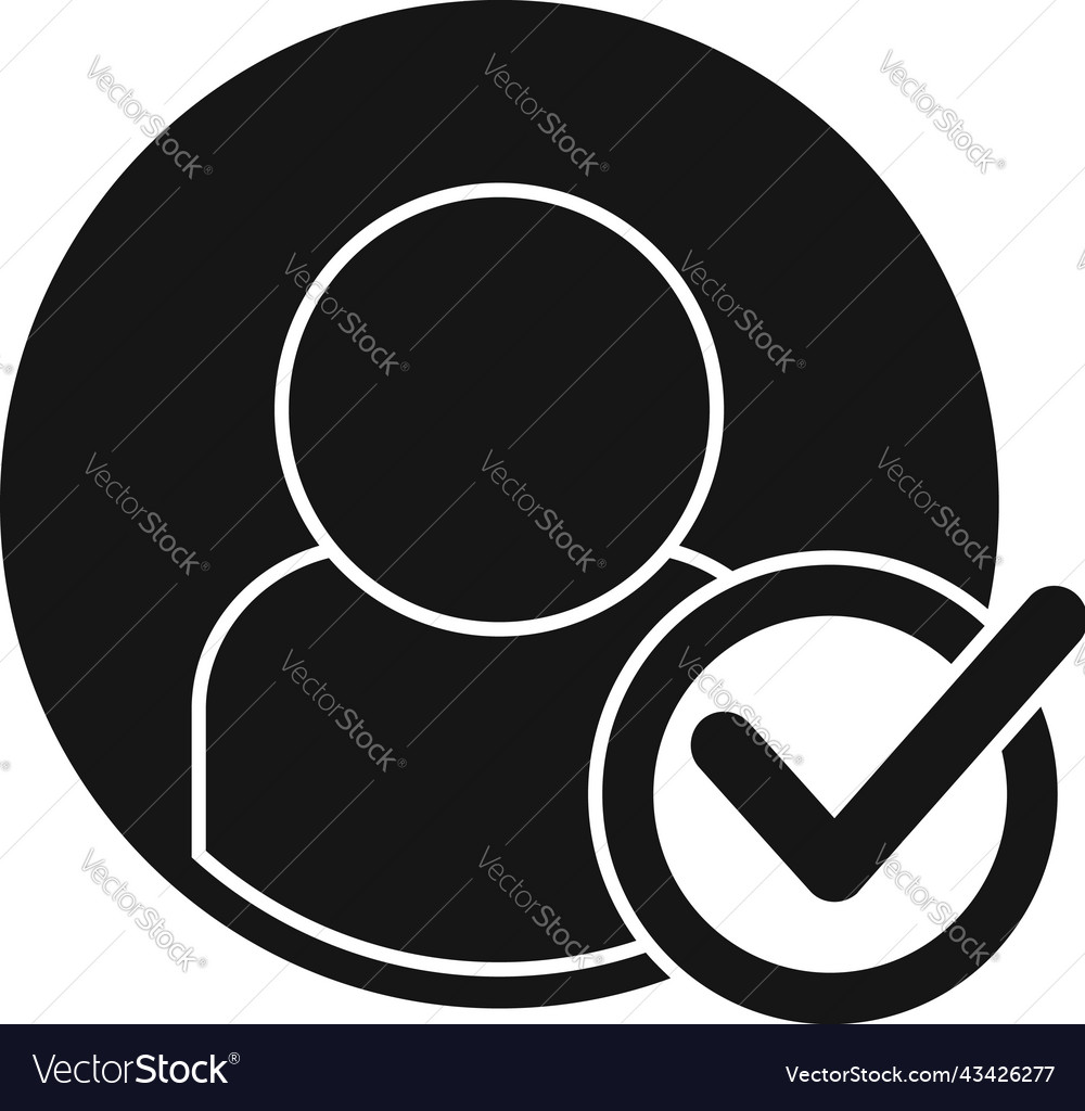 Approved client icon simple platform Royalty Free Vector