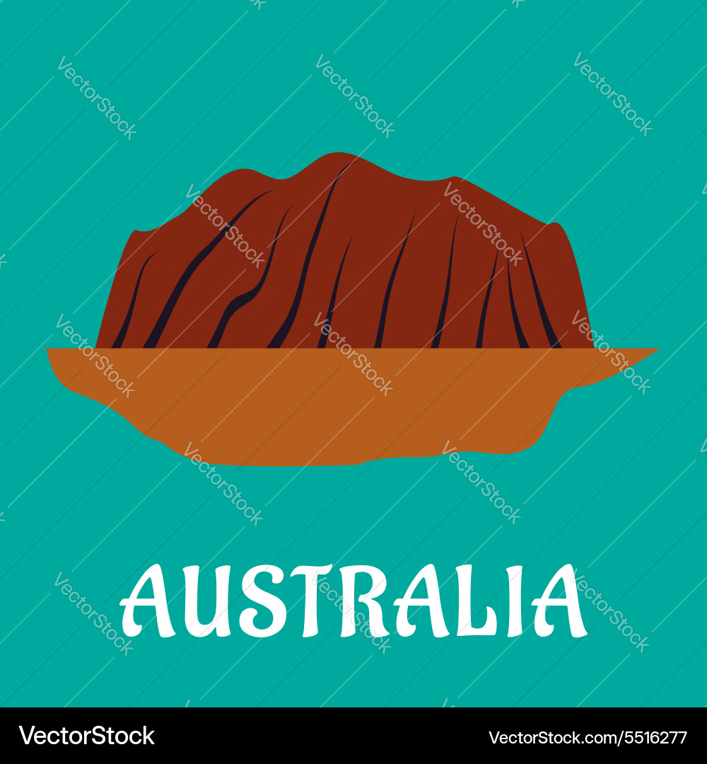 Australian travel landmark flat design Royalty Free Vector