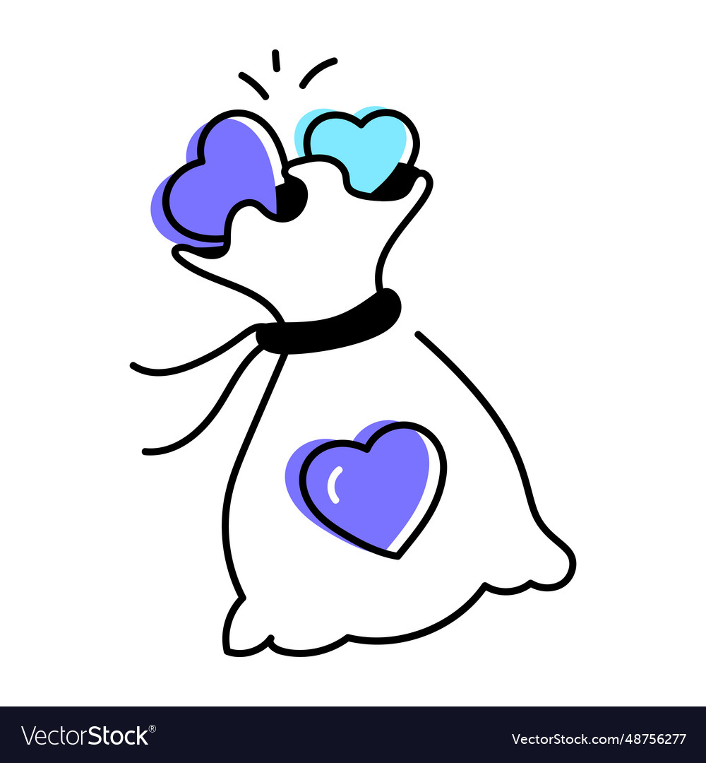 Beautiful doodle icon of love pouch Royalty Free Vector Beautiful doodle icon of love pouch Royalty Free Vector