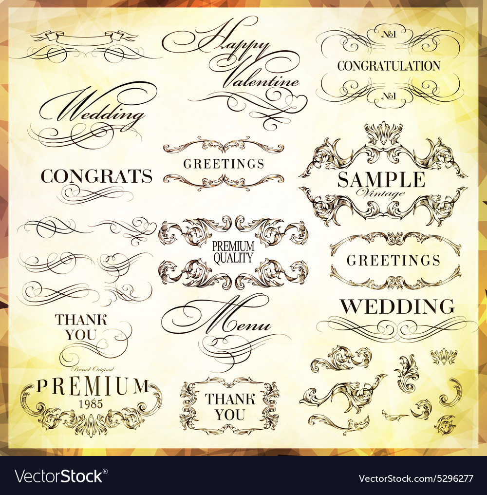 Calligraphic design elements Royalty Free Vector Image