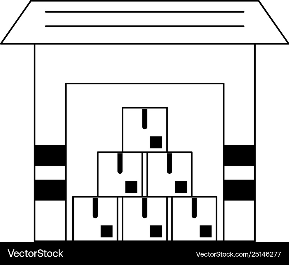 Delivery and logistics in black and white Vector Image
