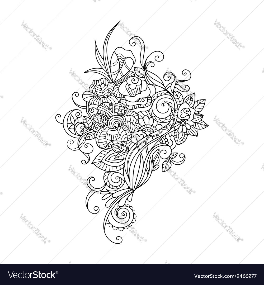 Entangle floral pattern Royalty Free Vector Image