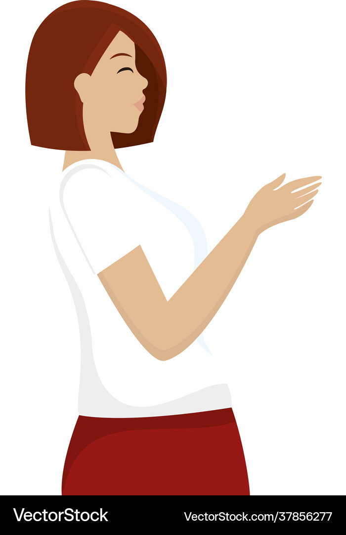 Isolated girl with flexed arm Royalty Free Vector Image