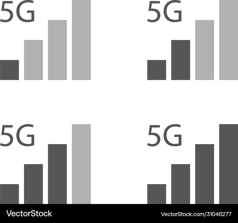 Mobile internet connection 5g set icons Royalty Free Vector