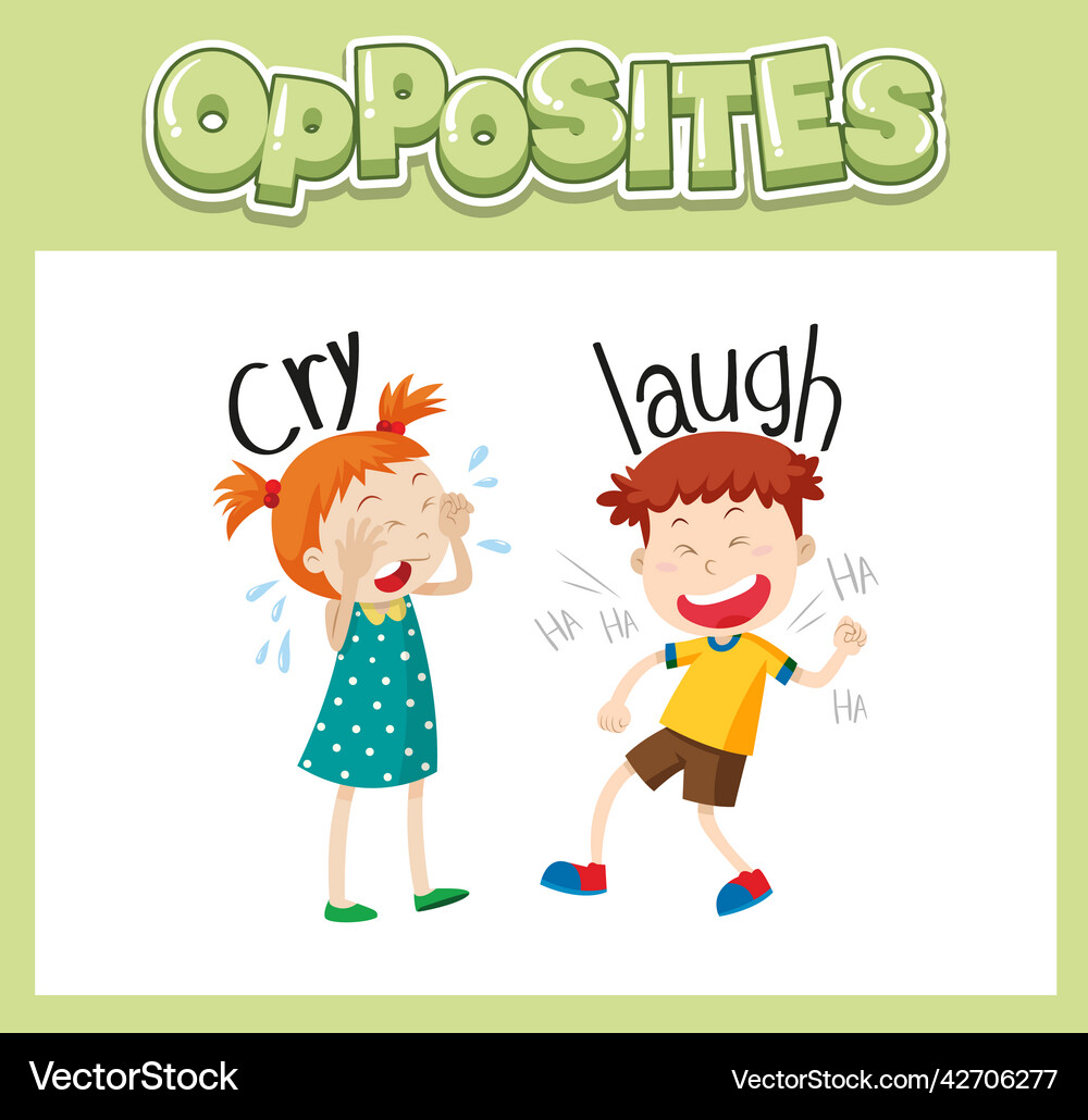 Opposite english words for kids Royalty Free Vector Image