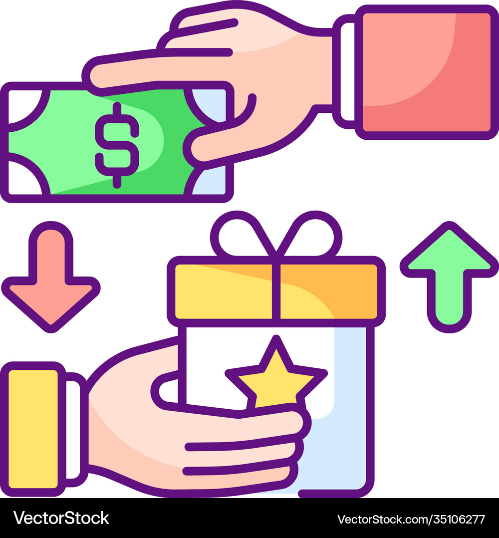 Reward based crowdfunding rgb color icon Vector Image