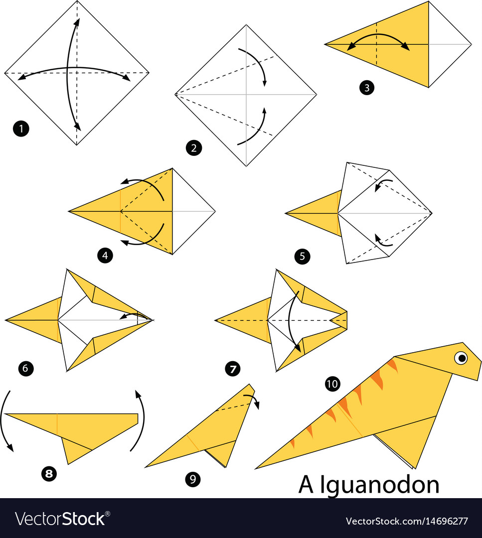 Step by instructions how to make origami Vector Image