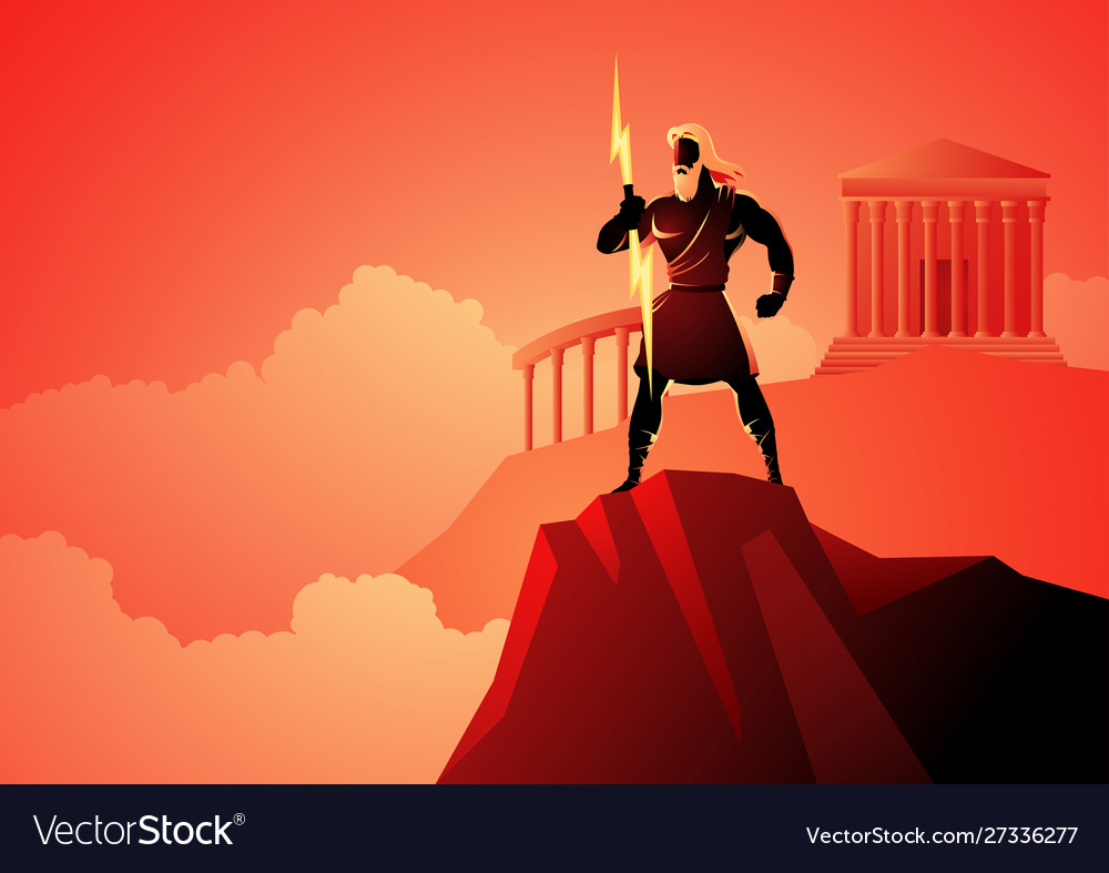 Zeus the father gods and men Royalty Free Vector Image