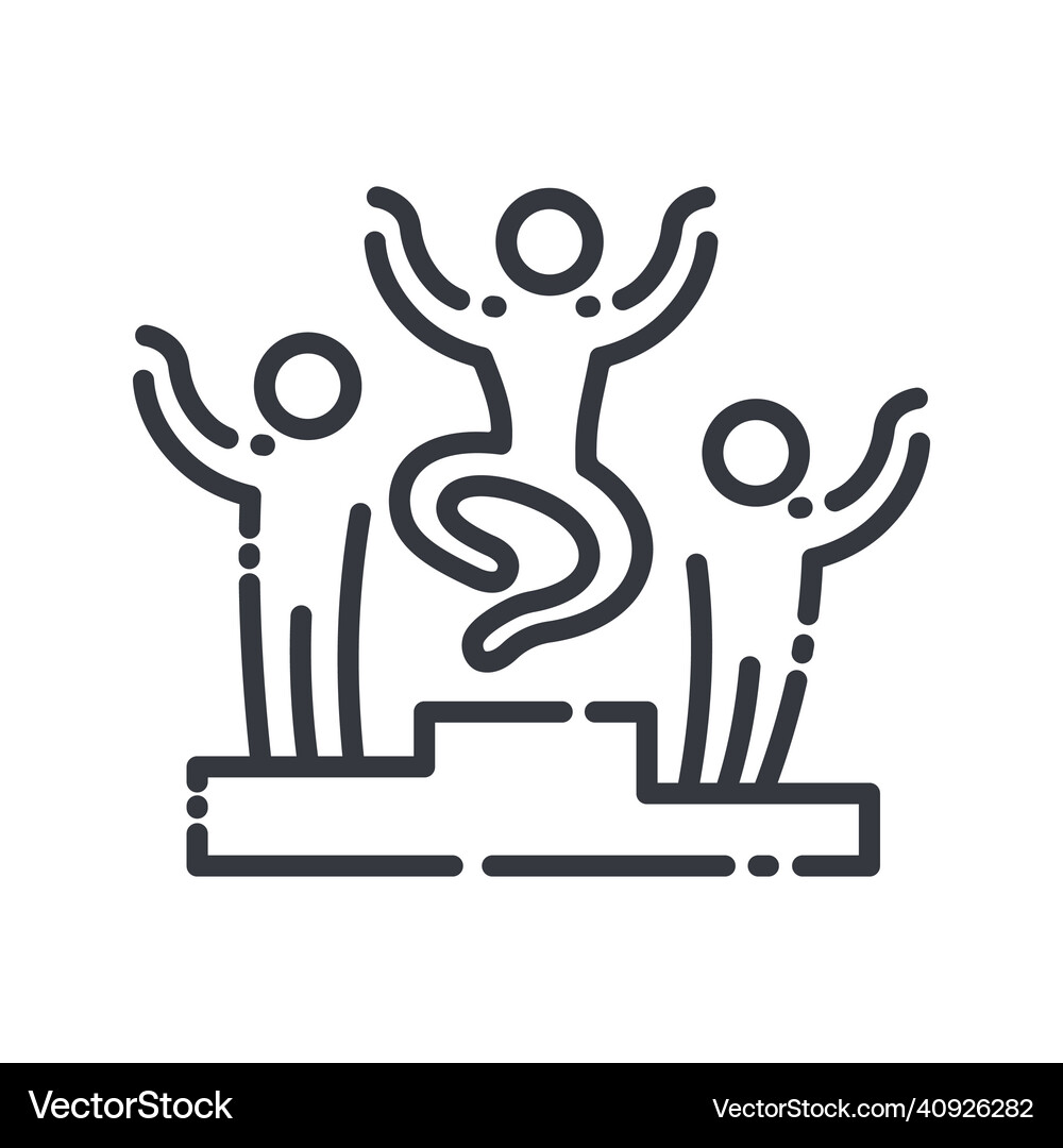 Award ceremony line icon athletes on stage Vector Image