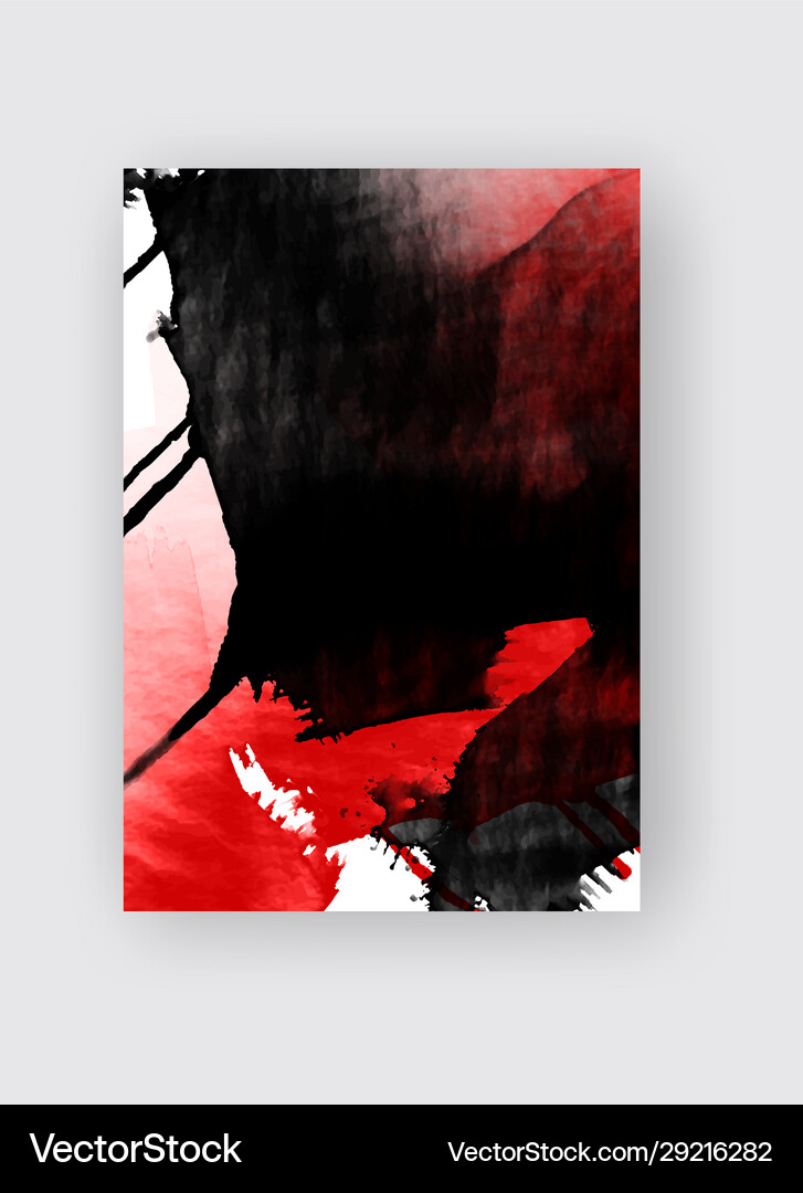 Black and red ink brush stroke on white Royalty Free Vector