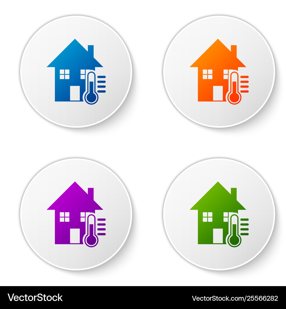 Color house temperature icon isolated on white Vector Image