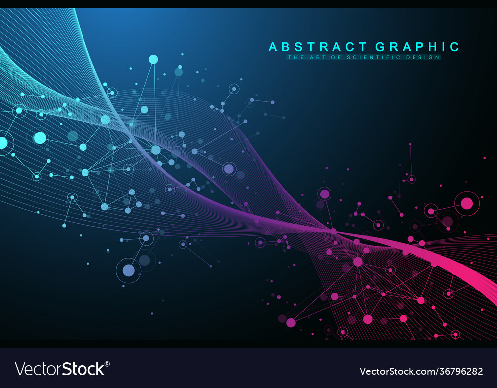 Digits Abstract Background With Connected Line Vector Image 0913