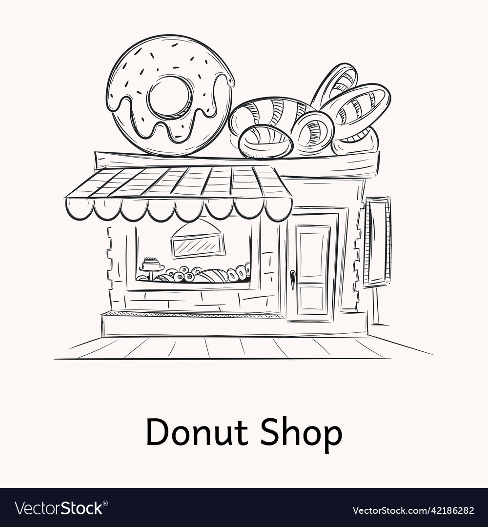 Donut shop Royalty Free Vector Image - VectorStock
