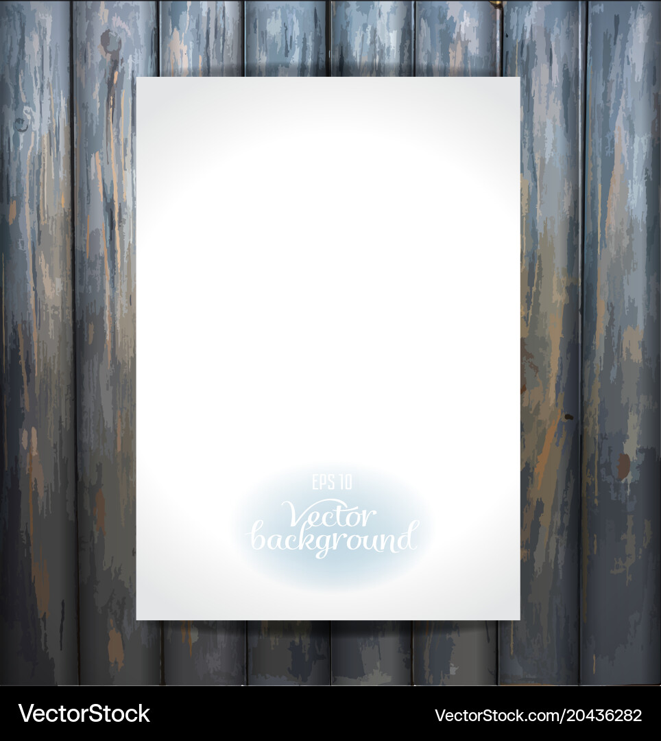 Empty paper on the wooden vintage background Vector Image
