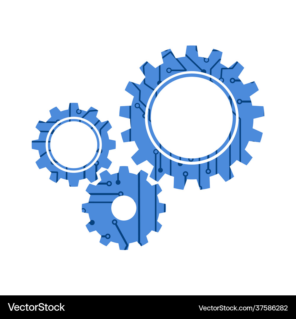 Gear smart icon ai icon for web design isolated Vector Image