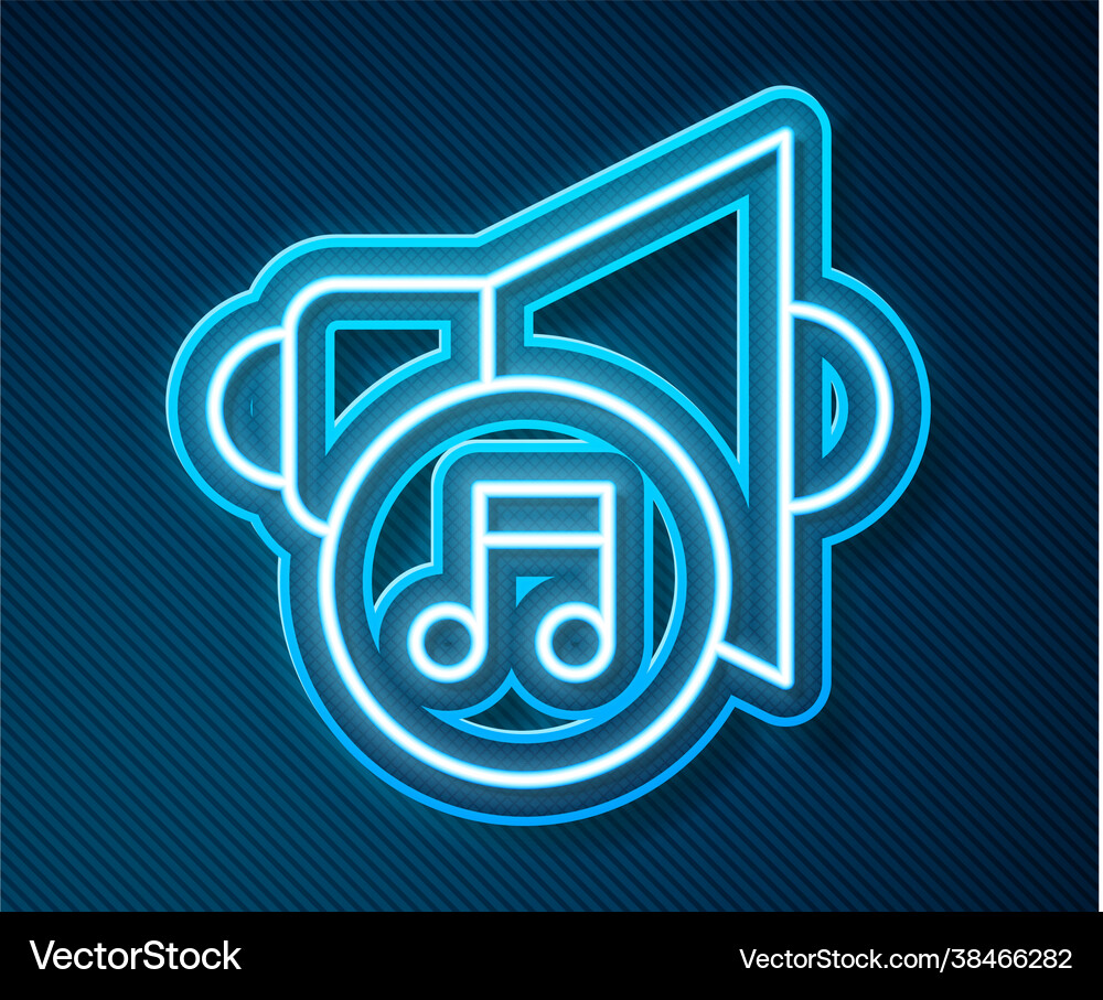 Glowing neon line speaker volume audio voice Vector Image