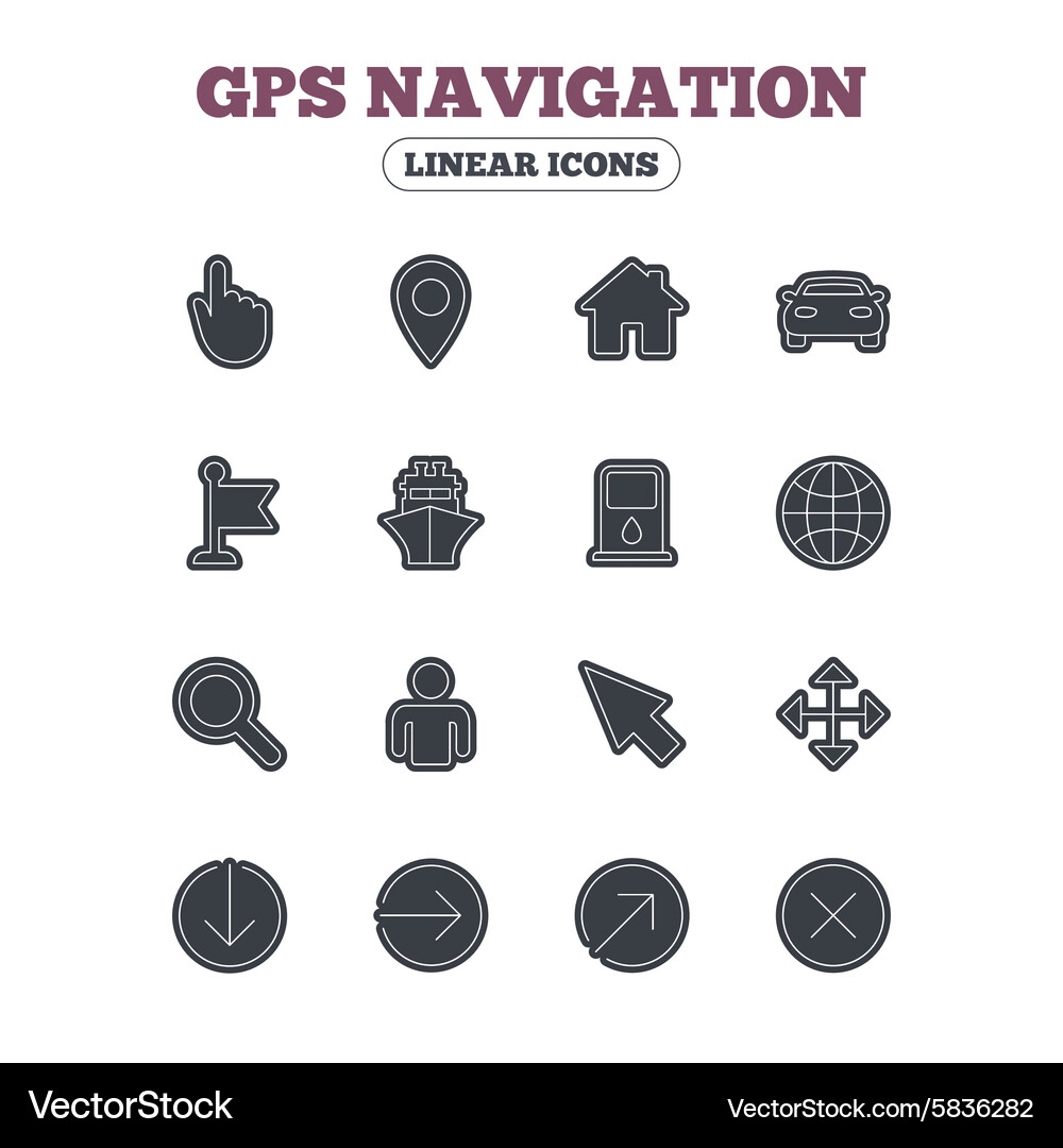 Gps navigation icons car and ship transport Vector Image