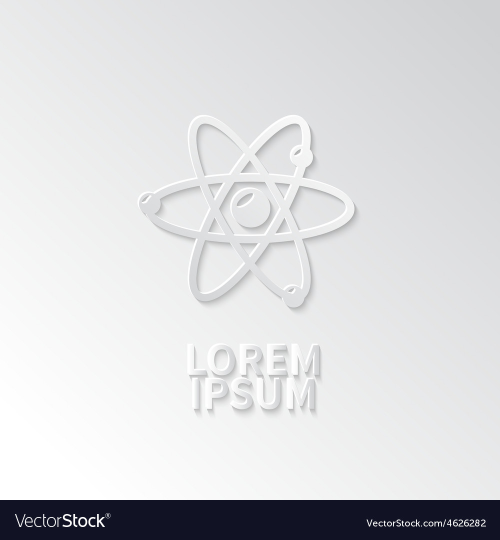 Icon flat element design atom Royalty Free Vector Image