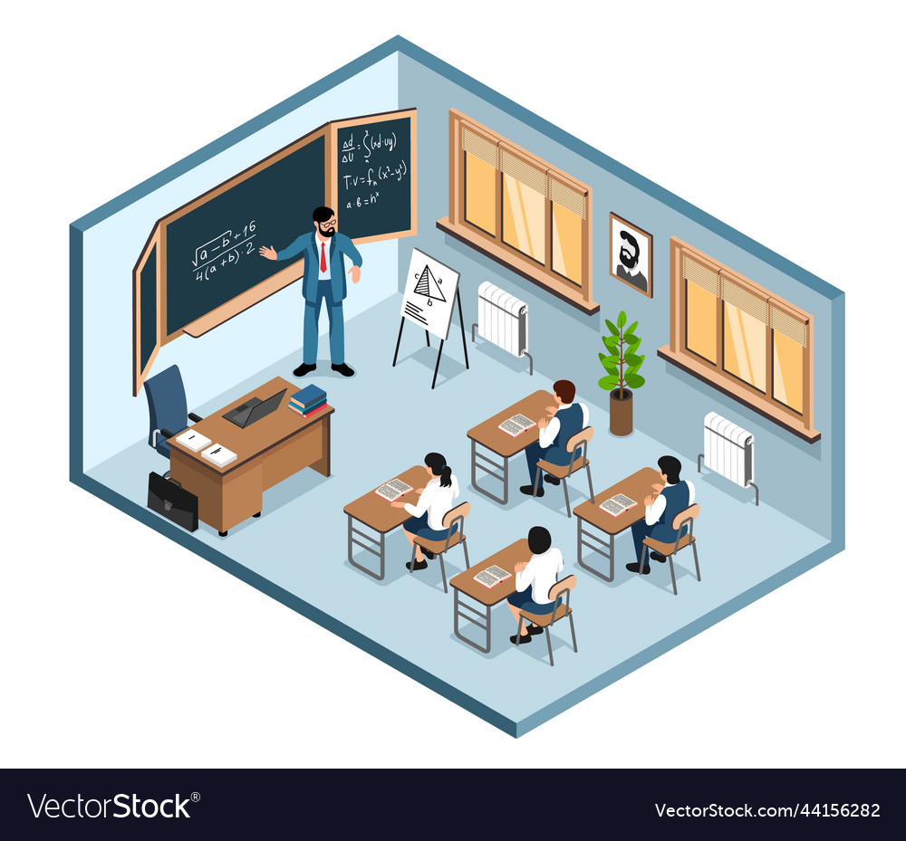 Math class lesson composition Royalty Free Vector Image