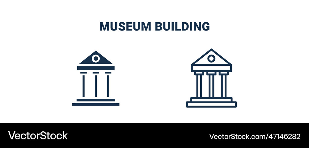 Museum building icon outline and filled Royalty Free Vector