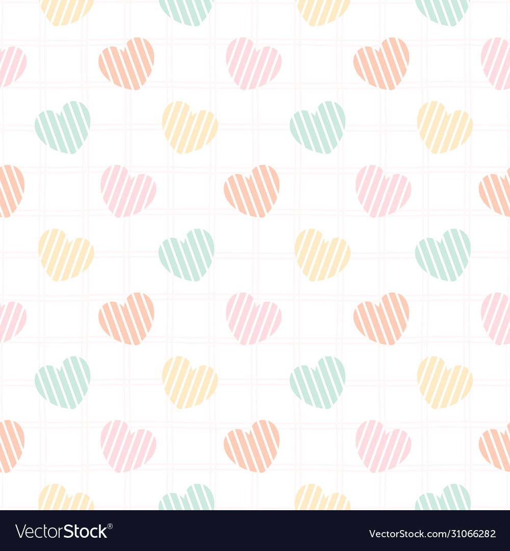 Pastel heart seamless pattern background Vector Image
