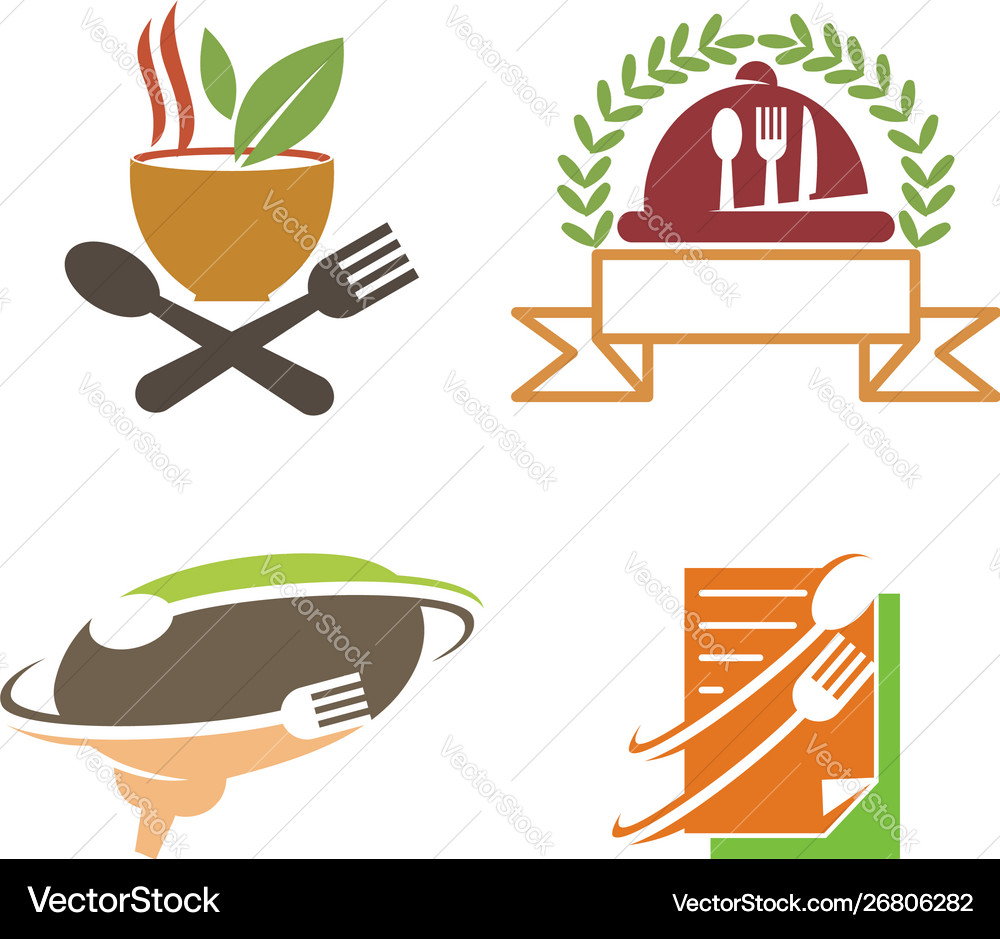 Restaurant service abstract logo template symbol Vector Image