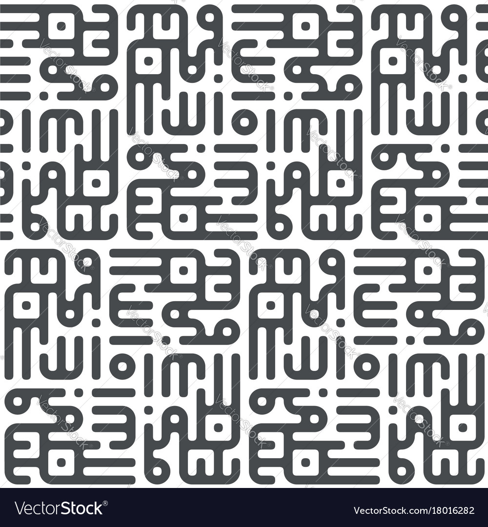 Seamless Pattern In The Style Of Kufic Script In Vector Image