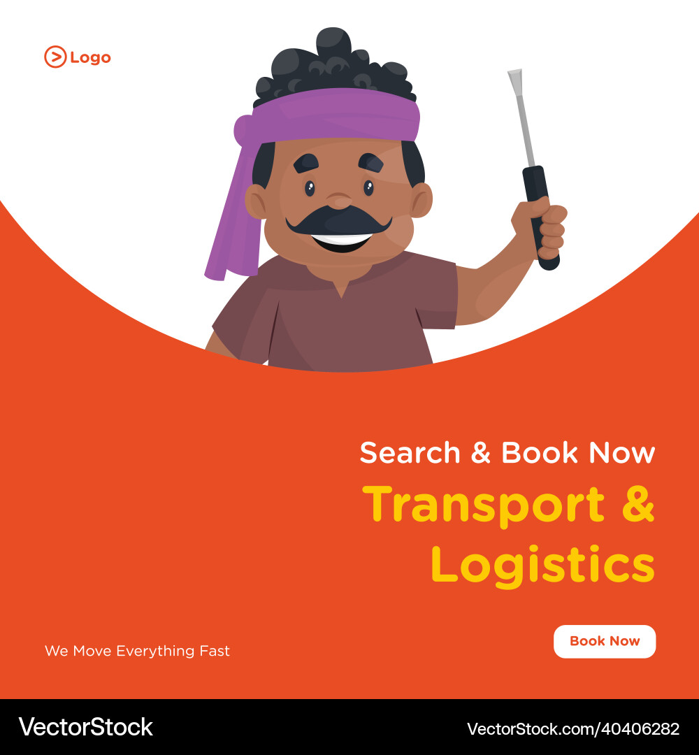 Transport and logistics banner design Royalty Free Vector