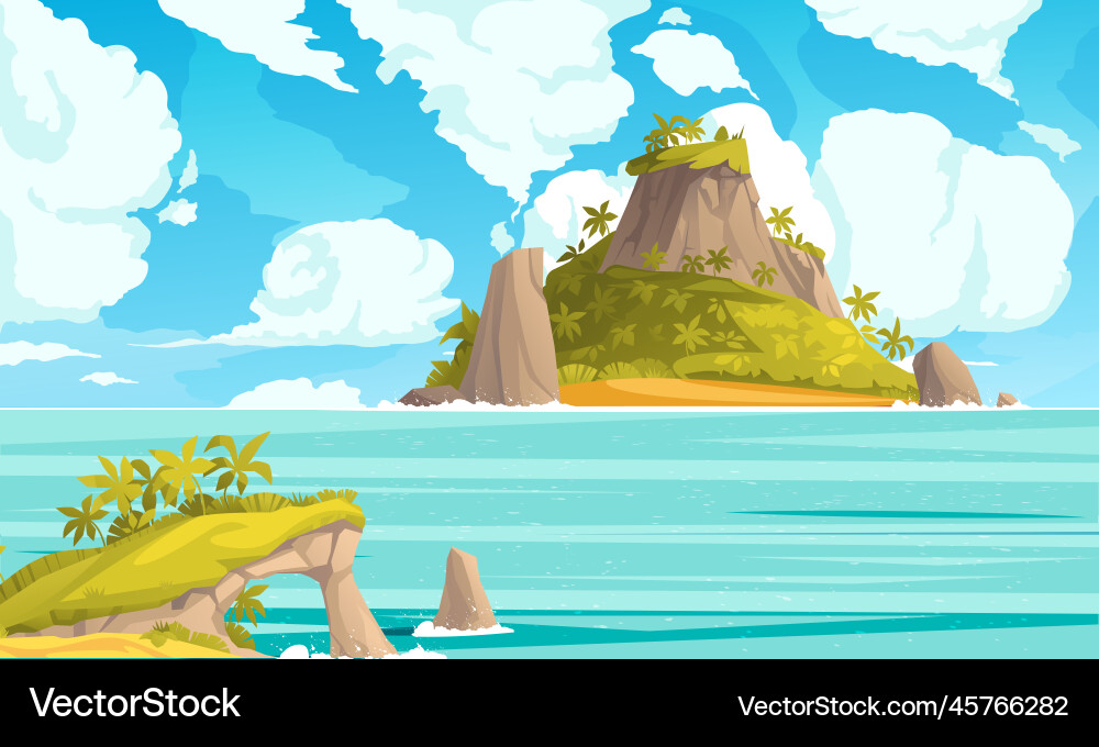 Tropical island cartoon Royalty Free Vector Image