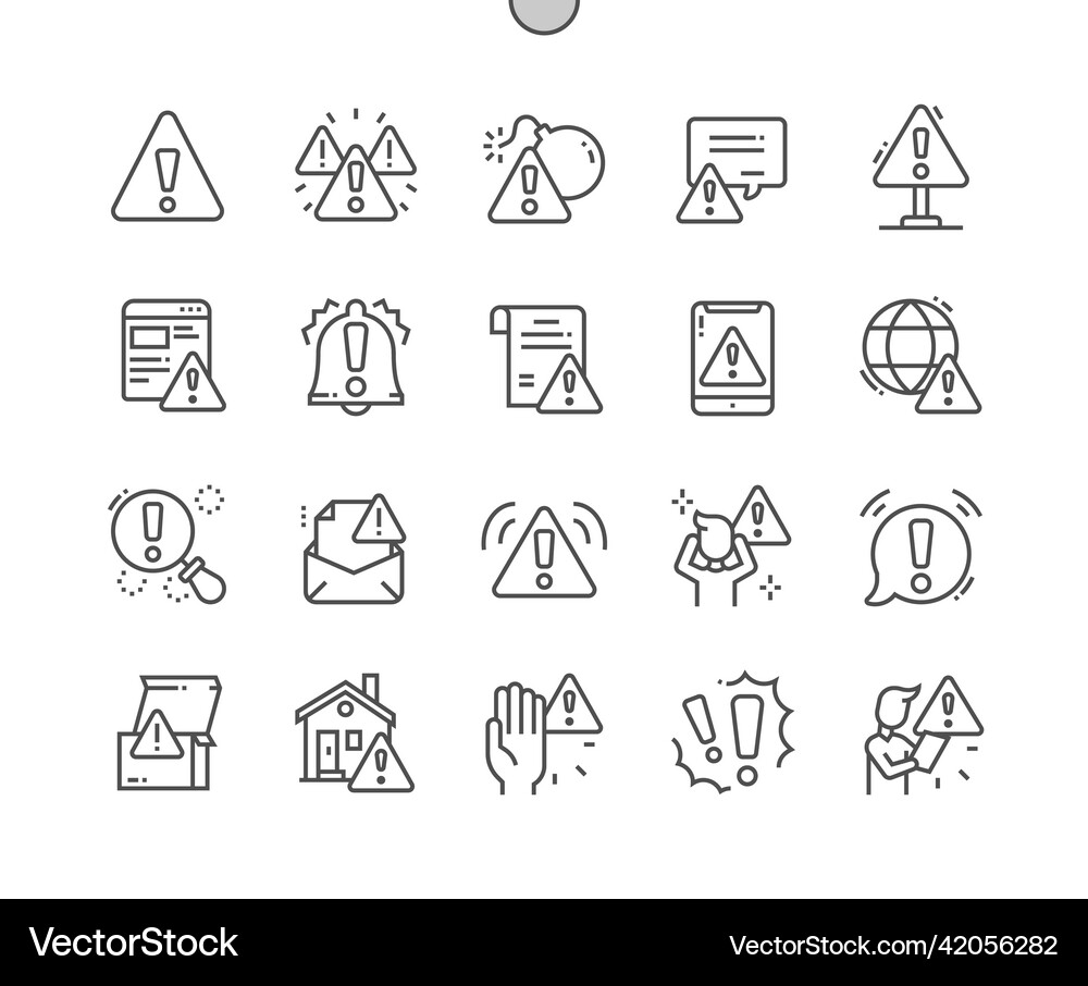Warnings alert threat detected Royalty Free Vector Image