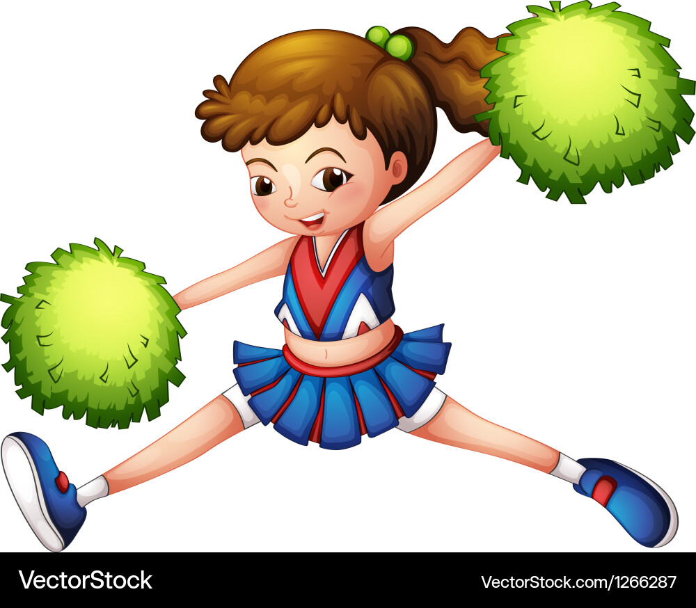 A cheerdancer with green ponytail and green Vector Image