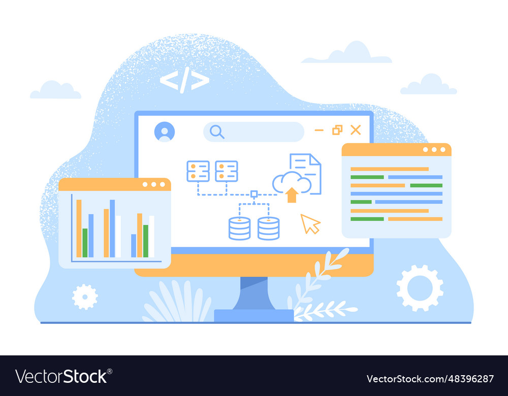 Back end develop concept Royalty Free Vector Image