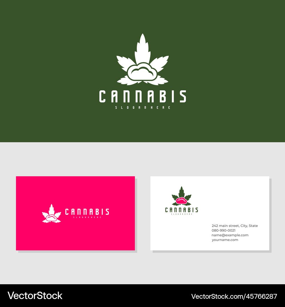 Cloud cannabis logo template creative Royalty Free Vector
