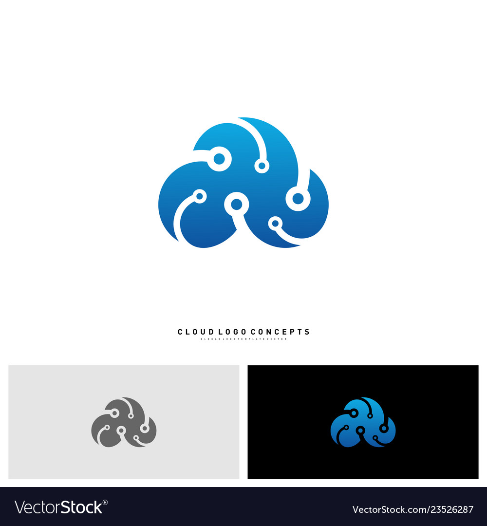 Cloud tech logo design concept Royalty Free Vector Image