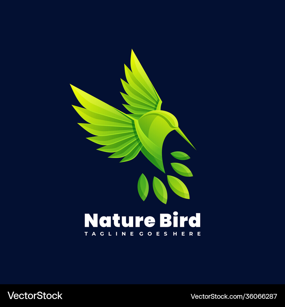 Colorful nature bird logo temp Royalty Free Vector Image